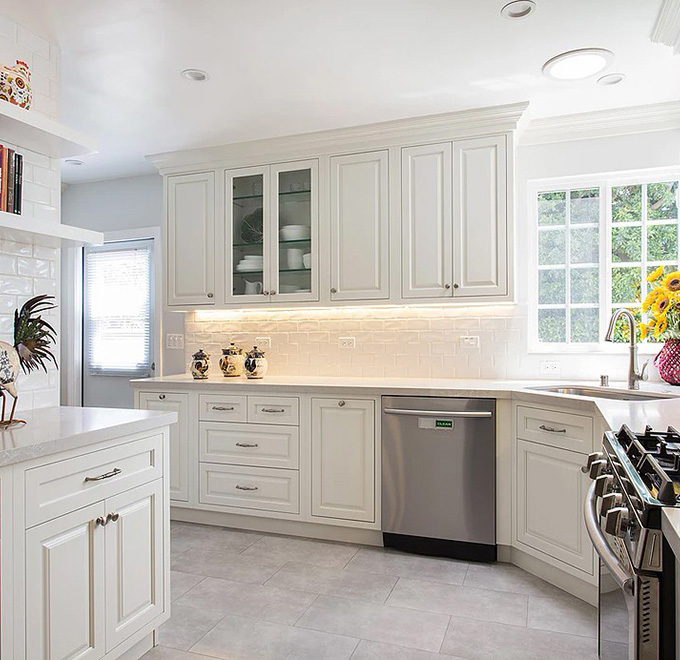 Vintage White Inset Kitchen Cabinets | RTA Cabinet Store