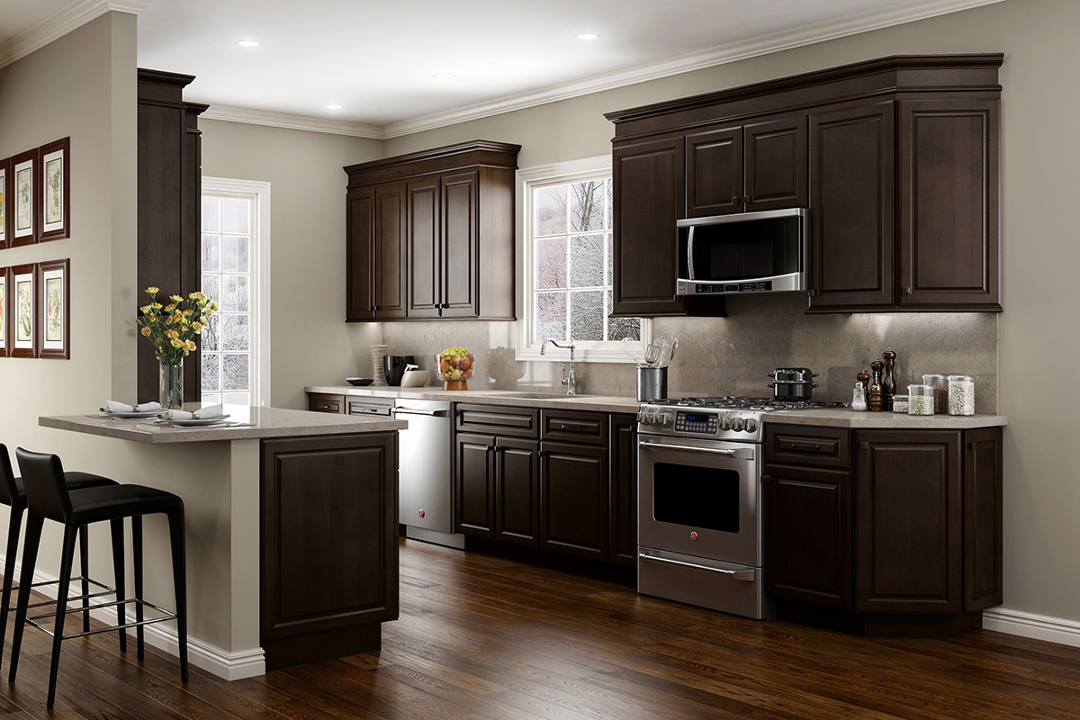 Westport Espresso Raised Panel Kitchen Cabinets | RTA Cabinet Store