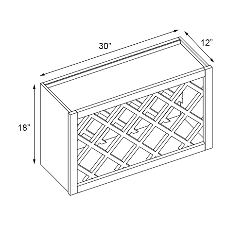 Whitney White Wine Rack - 30"W x 18"H | RTA Cabinet Store