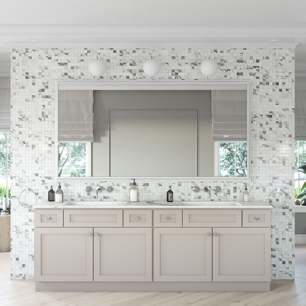 2-Piece Weston Sand Shaker 96" Vanity Set | RTA Cabinet Store