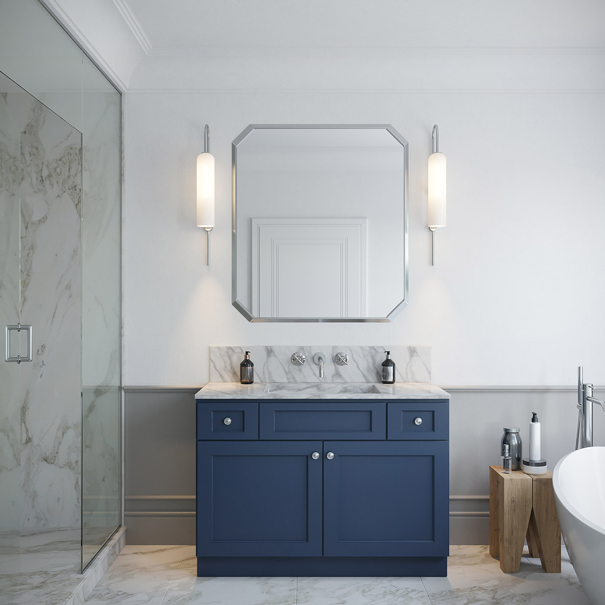2-Piece Florence Midnight Blue 48" Vanity Set | RTA Cabinet Store