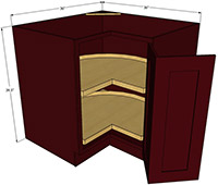 36" Vanilla Shaker Easy Reach Cabinet with Lazy Susan Kit | RTA Cabinet ...