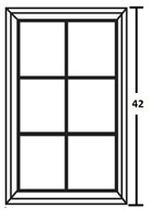 Onyx Black 42" Single Glass Diagonal Mullion Door | RTA Cabinet Store