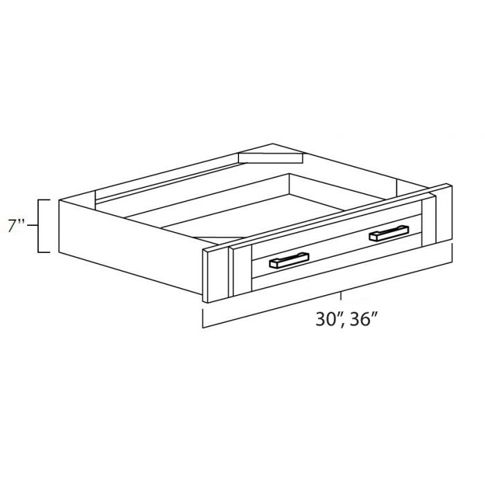 Onyx Black 36" x 21" Under Counter Knee Drawers | RTA Cabinet Store